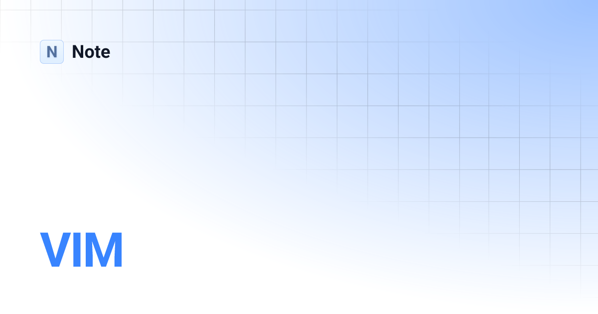 VIM | Note