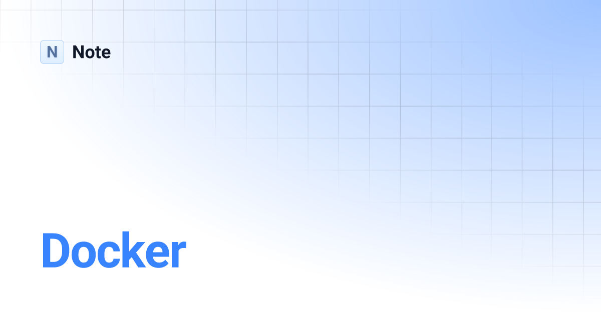Docker | Note